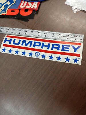 Vintage New Old Stock Herbert Humphrey Bumper Sticker | eBay