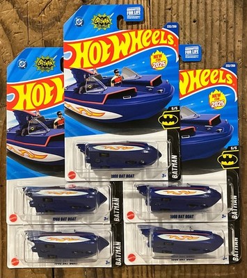 LOT 5 HOTWHEELS 1966 BAT BOAT 232/250 5/5 BATMAN BATMOBILE CLASSIC BOAT ...