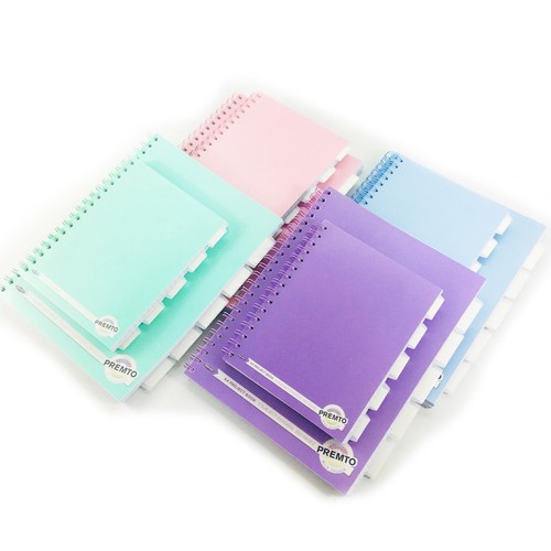 A4/A5 Project Book Spiral Notebook 250Pages 5 Subject Dividers Pad ...