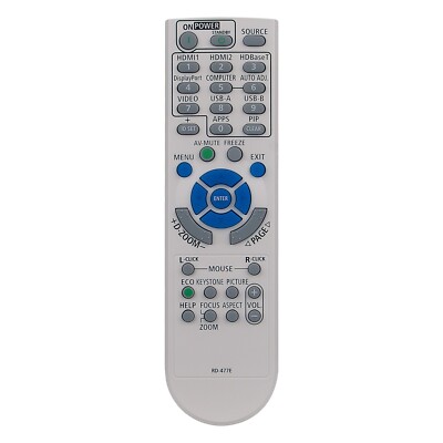 RD-477E Replace Remote Control fit for NEC Projector MC393W MC453X ...