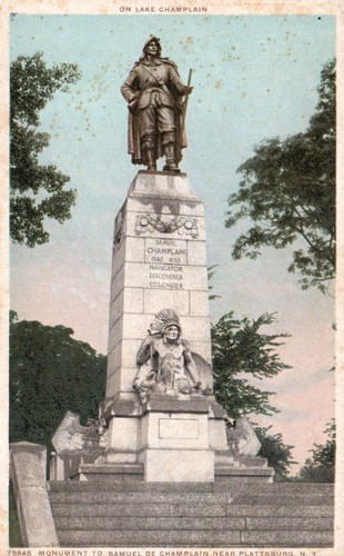 Postcard NY near Plattsburg Samuel de Champlain Monument Vintage PC K291 | eBay