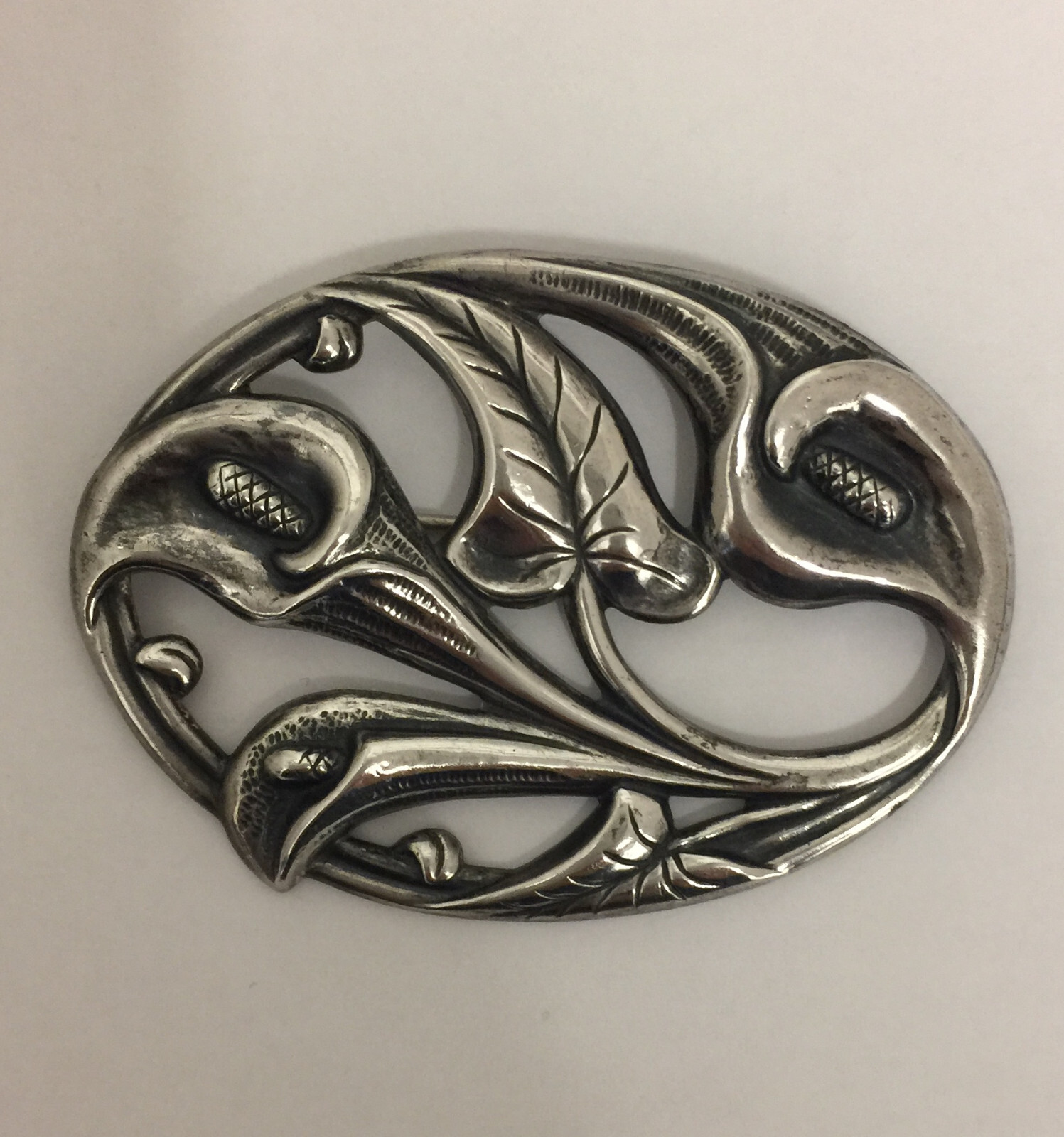 Vintage 1940's Oval Lilly of The Valley Brooch Pin St… - Gem