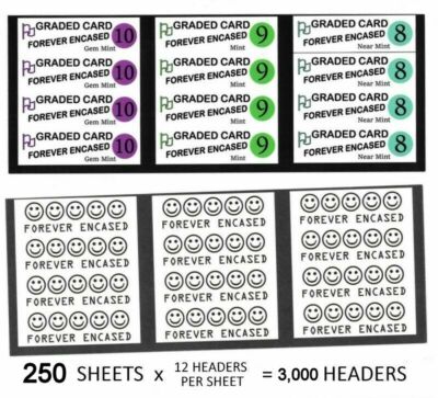3000 Generic Graded Grading Card HEADERS Labels for Empty Slabs | eBay