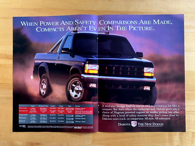1993 Vintage Print Ad Dodge Dakota V8 16"x11" Centerfold | eBay