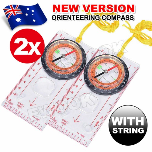 2X Orienteering Baseplate Compass Lensatic Map Tactical Army Gear ...
