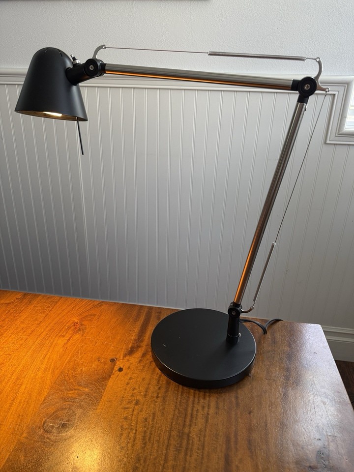 IKEA UPPBO Black Desk Work Lamp Adjustable Arm Head Metal Light ...