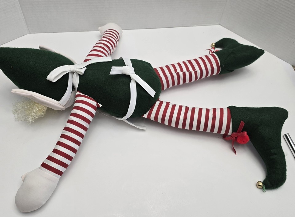 Set Of 3 Handmade Elves Santa Helpers Christmas Soft Body Button Eyes ...