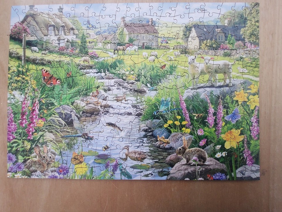 2 x Wentworth 250 piece wooden jigsaws 'Bubbly Brook' & 'Nature Walk ...