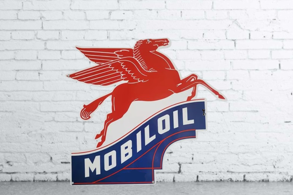 Mobil Oil Porcelain Enamel Heavy Metal Sign 20 Inches | eBay