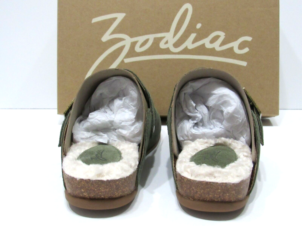 Zodiac Women Maui Faux Shearling Slip Ons Clogs size 5.5 US Green Suede ...
