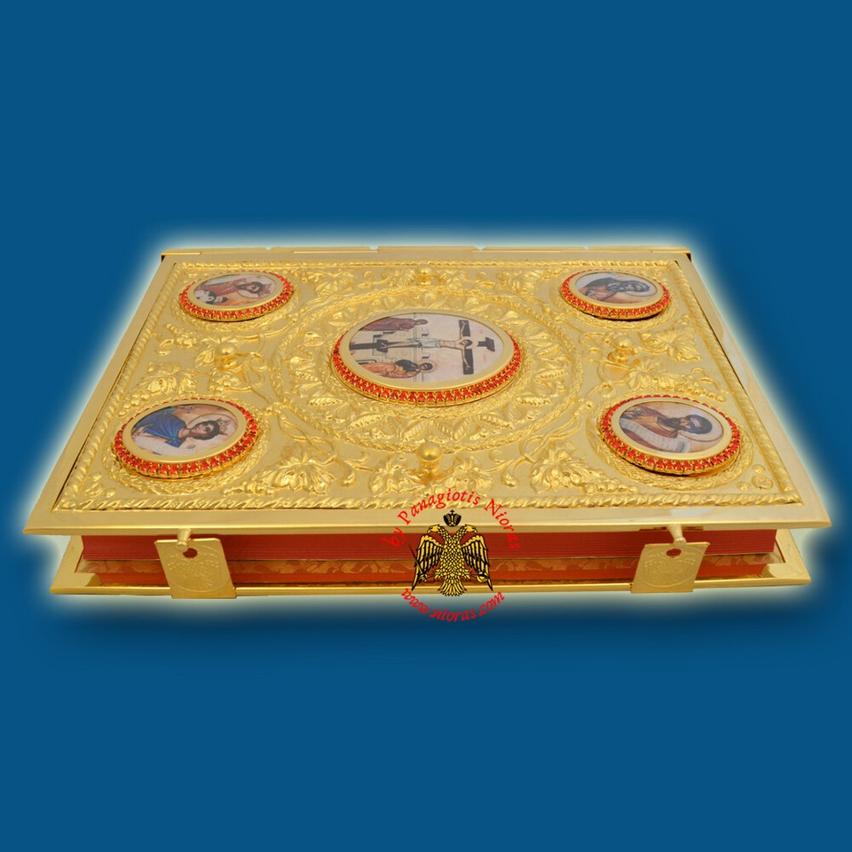 Orthodox Sculptured Metal Gospel Book Cover Gold Plated Evangeliar ...