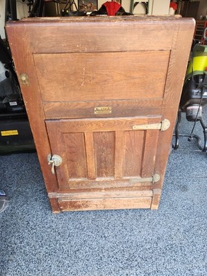 Antique Alaska Ice Box Refrigerator Early 1900s Wood Cabinet Vintage ...
