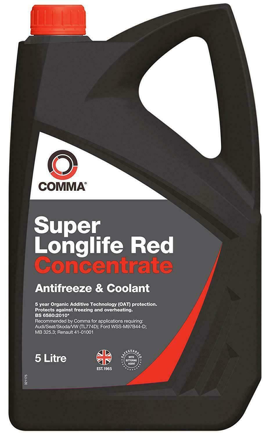 Comma Longlife Ford Ford WSS-M97B44-D Red Antifreeze Coolant 5 Litre | eBay