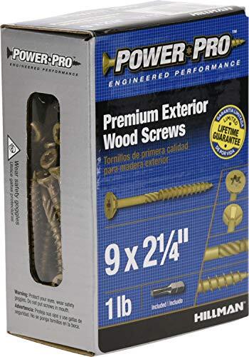 Power Pro 48598 Wood Screws #9 x 2-1/4" Premium Outdoor Deck Screws ...