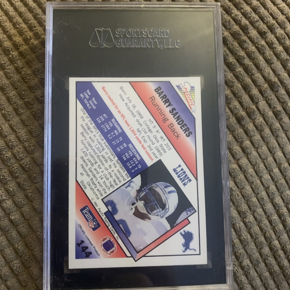 1991 Pacific - #144 Barry Sanders Graded SGC 8.5 NM MT + | eBay