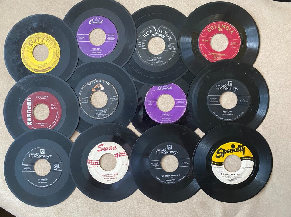 45 RPM Record collection 43 records plus Vintage record Case | eBay