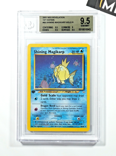 Pokemon BGS 9.5 Shining Magikarp #66 Holo 1St Edition Neo Revelation ...