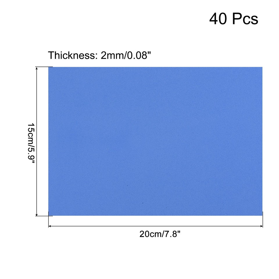 40Pack EVA Foam Sheets Blue 7.8"x5.9" 2mm Thick Foam Sheets for Crafts ...