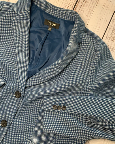 Talbots Women's Plus Size 16W Blue Textured Blazer Suit Jacket Long ...