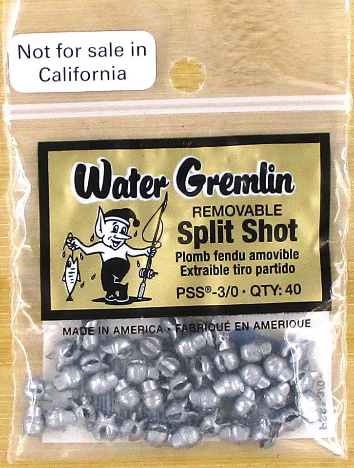 (6) Packs Water Gremlin New Removable Split Shot Sinkers Size- PSS-3/0 ...