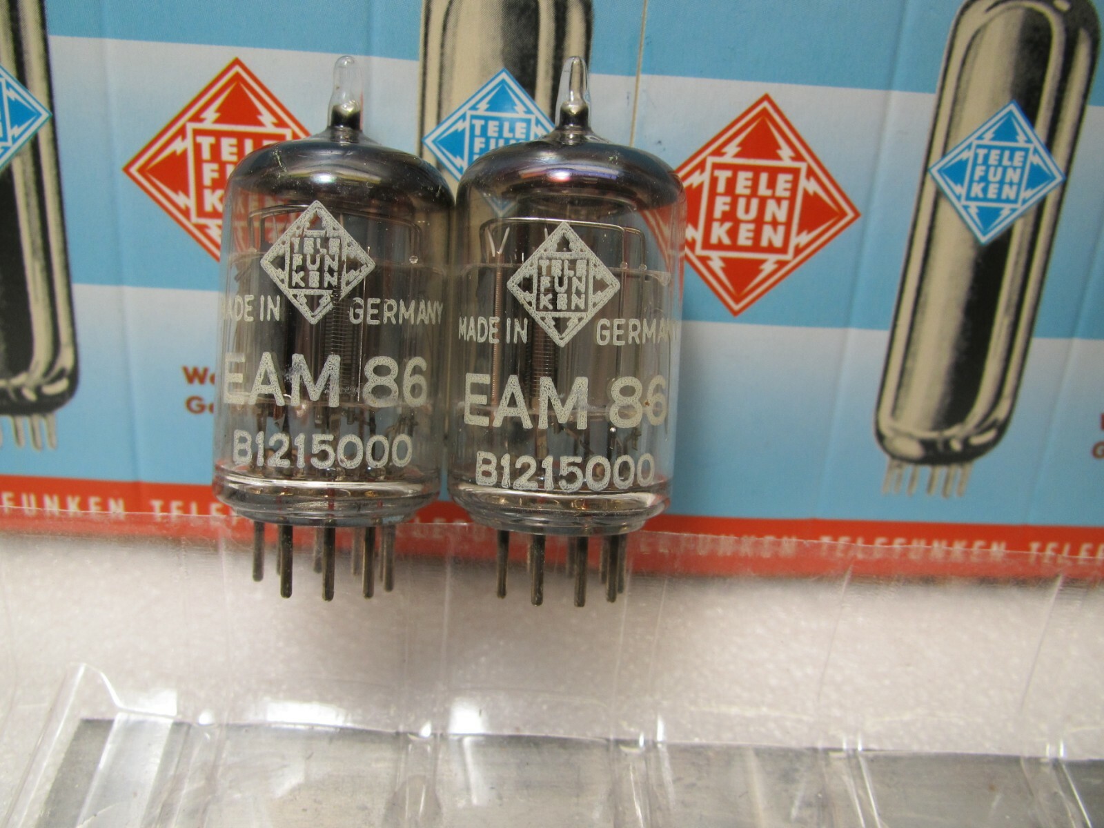 PAIR TELEFUNKEN EAM 86 MAGIC EYE / TUNING INDICATOR TUBE in new ...