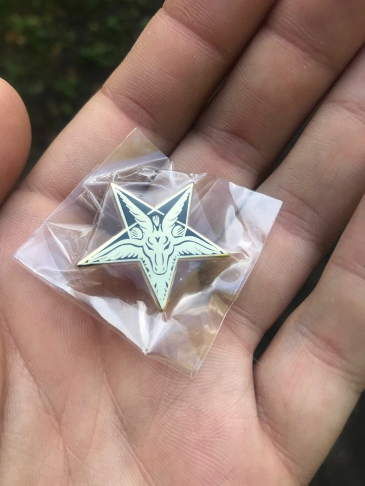 Baphomet Goat Head Pentagram Wicca Witch Satan Goth 1.25" Enamel Pin ...