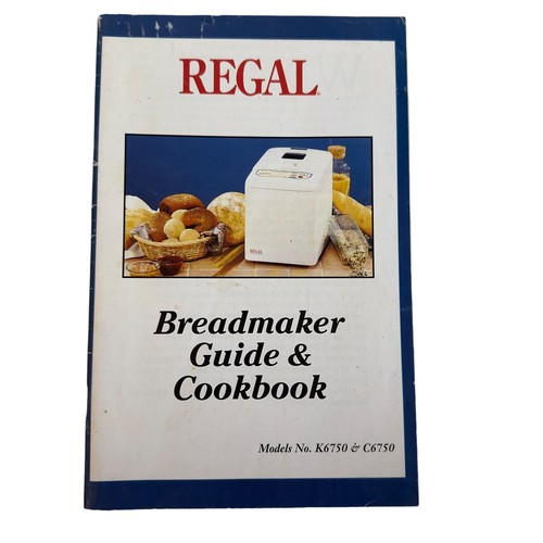 Vintage Regal Ware Breadmaker Guide Cookbook Recipes Models K6750 C6750 | eBay