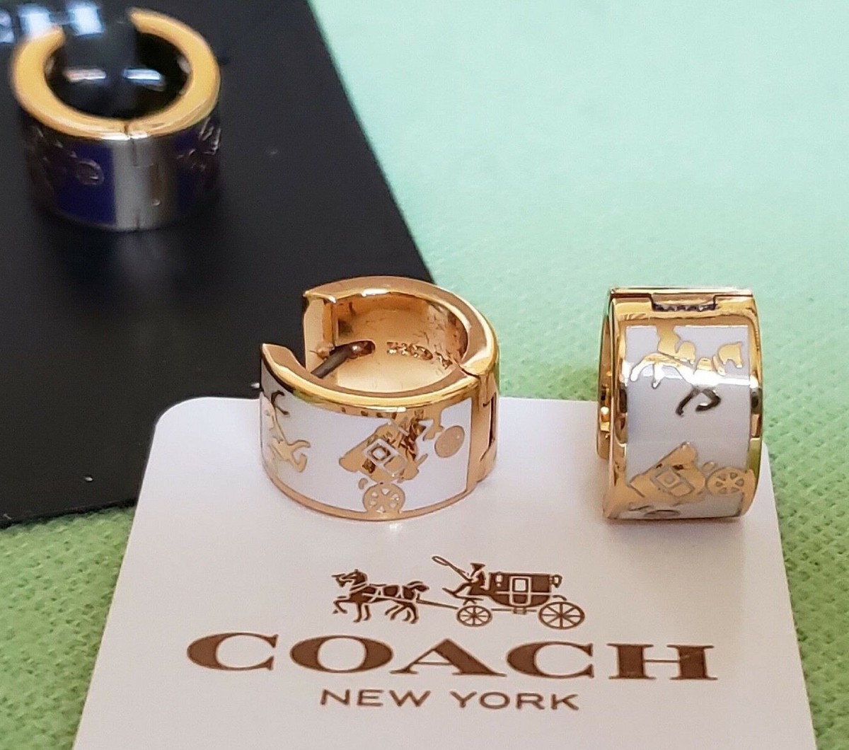 Horse and carriage huggie earrings store