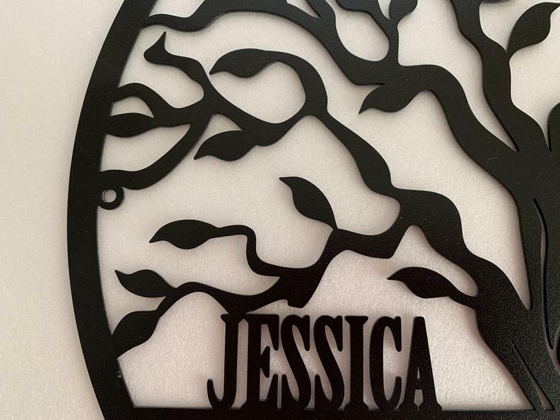 Tree of Life Personalized Family Name Door Sign Custom Wall Hanging ...