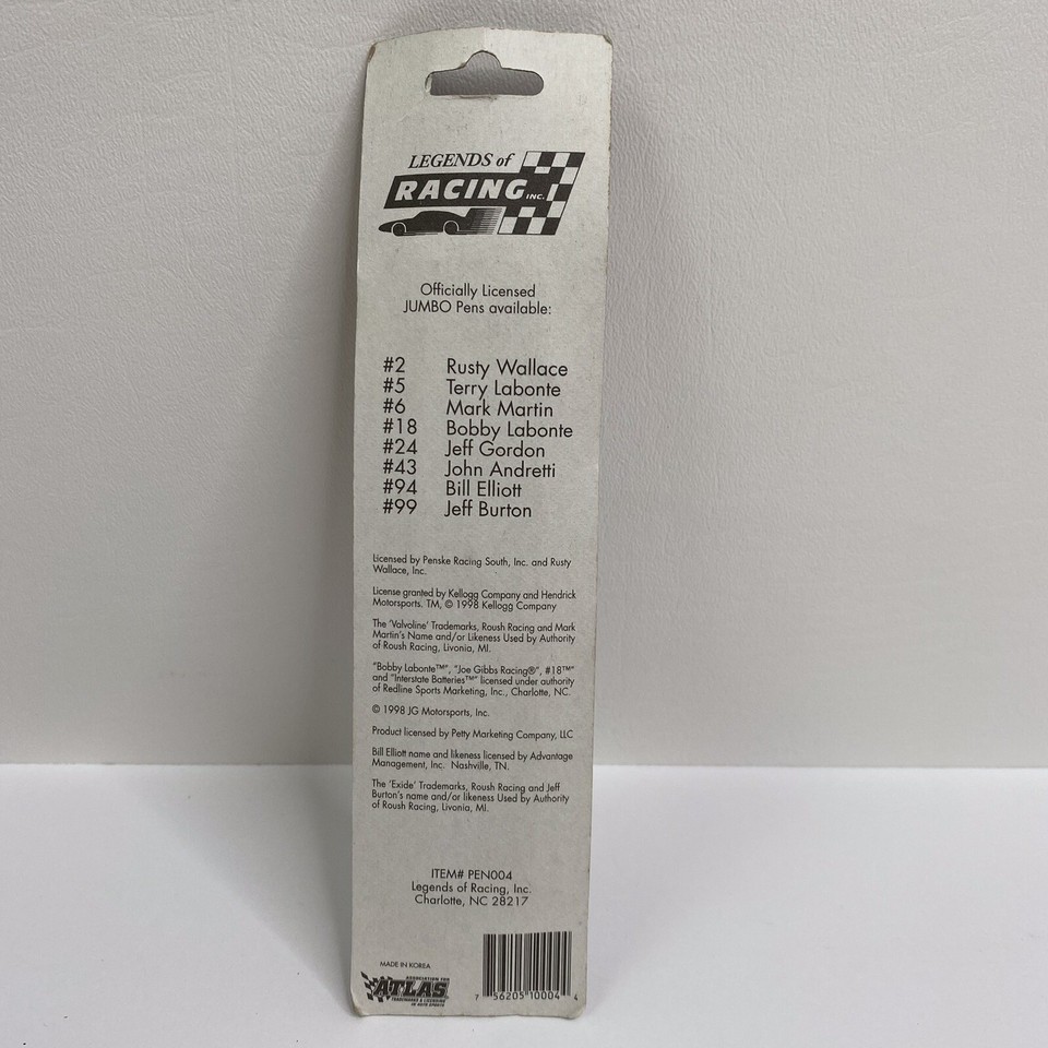 Mark Martin #6 Jumbo Pen 1998 Valvoline Nascar Legends Of Racing Sealed ...