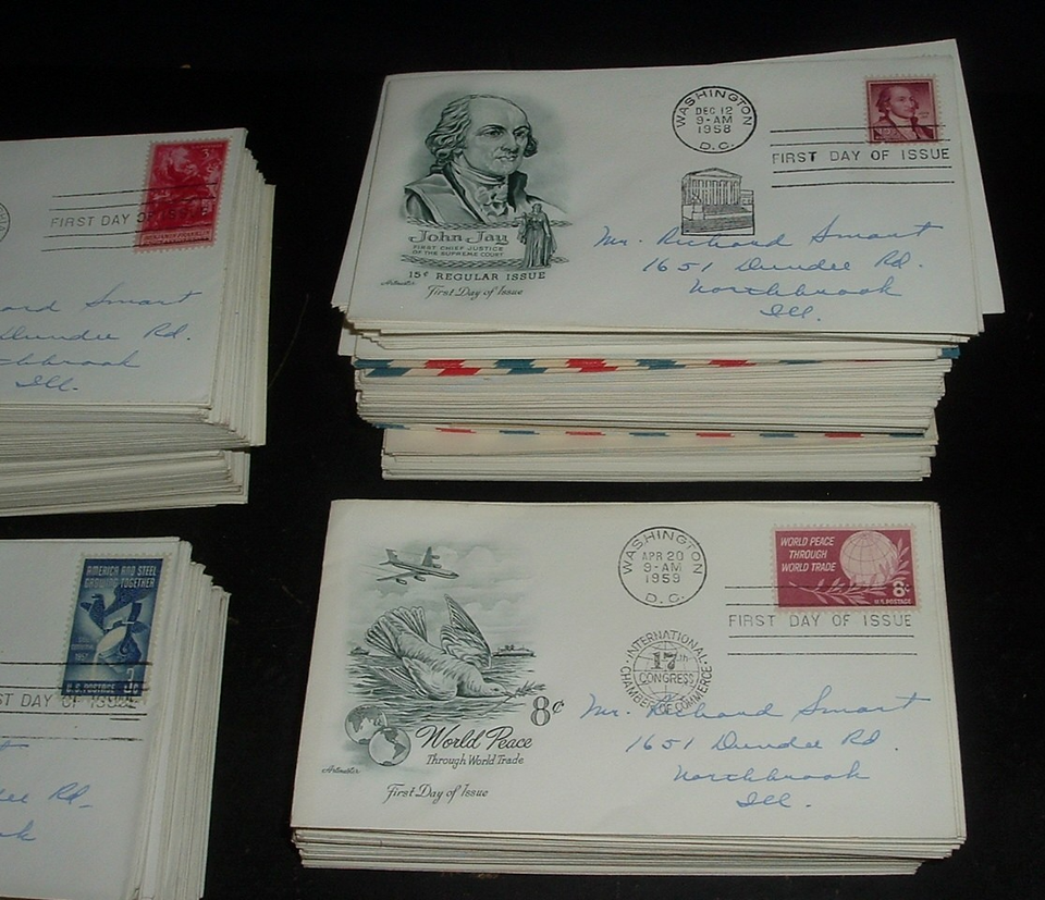 OVER 600 vintage 1950s U.S. FIRST DAY COVERS w/ multiples of each | eBay