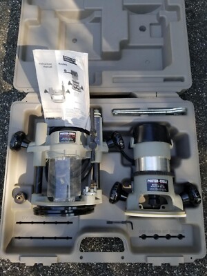 Porter Cable 690 6931 6911 Heavy Duty Router w/ Case & Bases & 42690 ...