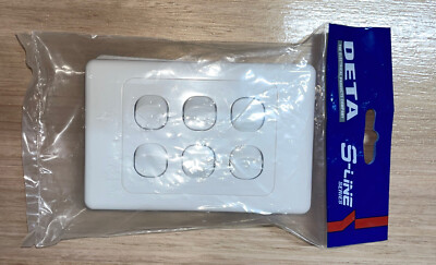 DETA S- Line Six Switch Wall Plate - White | eBay