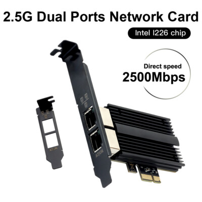 2.5Gbps PCI-E Network Adapter Intel I226 NIC Ethernet Dual RJ45 Port ...