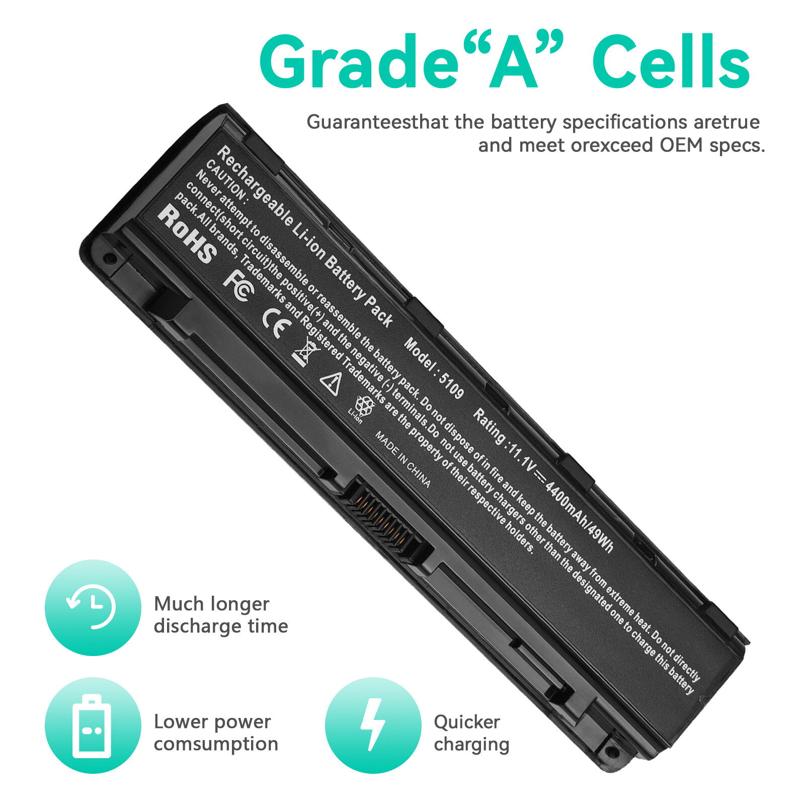 PA5024U-1BRS/PA5109U Battery For Toshiba Satellite C850 L850 L870 M800 ...