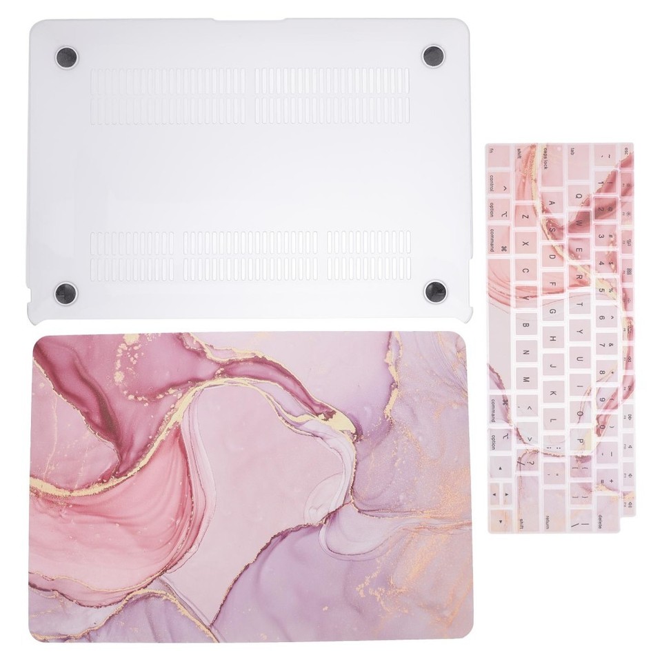 2Pcs Marbling Pattern Laptop Case Keyboard Cover Kit Plastic Laptop ...