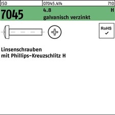 200er PACK(Stk) 007045041049050025 Flachkopfschraube ISO 7045 m.Kreuzschlitz-PH online kaufen ...