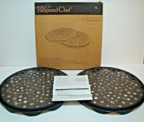 Pampered Chef Set Of 2 Microwave Chip Maker 1241 Open Box Ebay