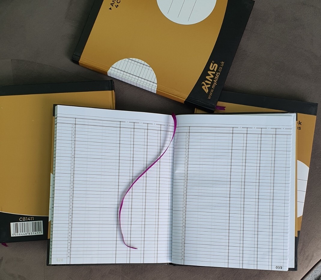 Cash Analysis Book 4 Column Across Accounting Ledger For Daily Record