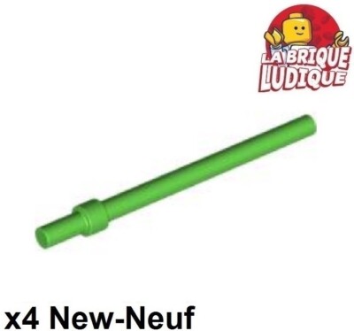 Lego 4x Bar 6L barre bâton stick tige stop ring vert clair/bright green ...