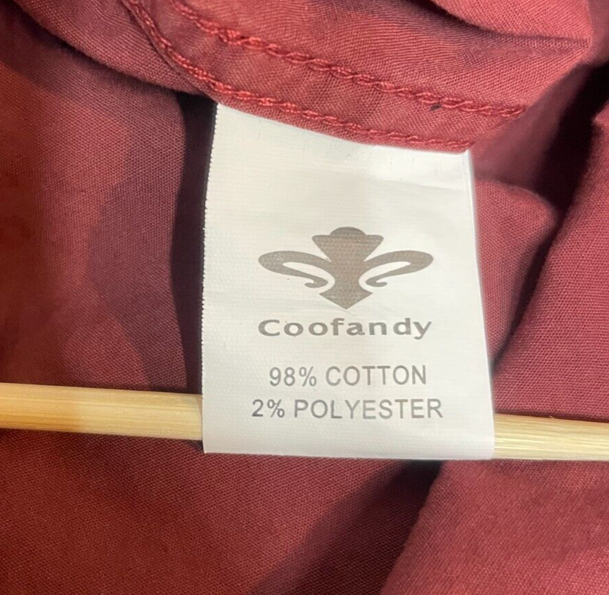 Coofandy XL Men's Shirt Wine Red Short Sleeve Pocket Cotton Blend ...