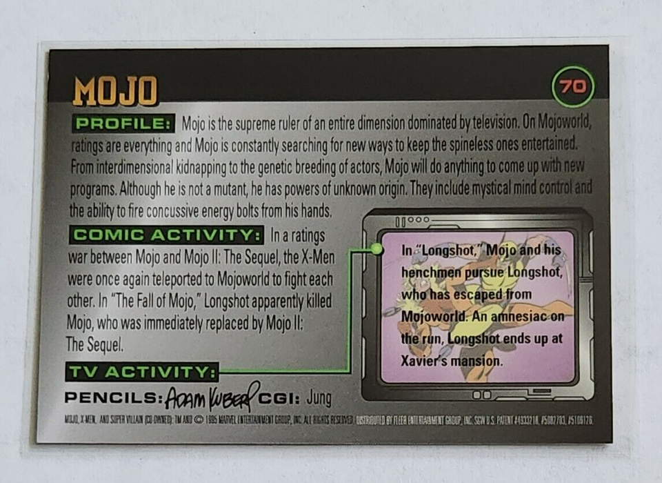1995 MARVEL MOJO #70 CHROME TRADING CARD | eBay
