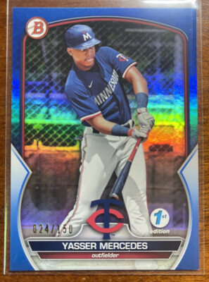 Yasser Mercedes 2023 Bowman 1st Edition BLUE PARALLEL 24/150 Pre ROOKIE ...