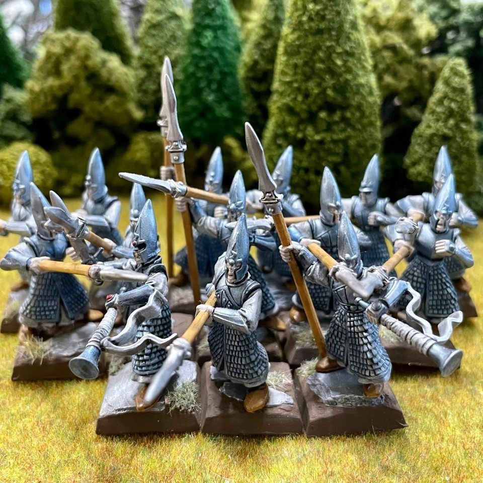 High Elf Warriors Regiment 14 Painted Miniatures Spearmen Warhammer | eBay