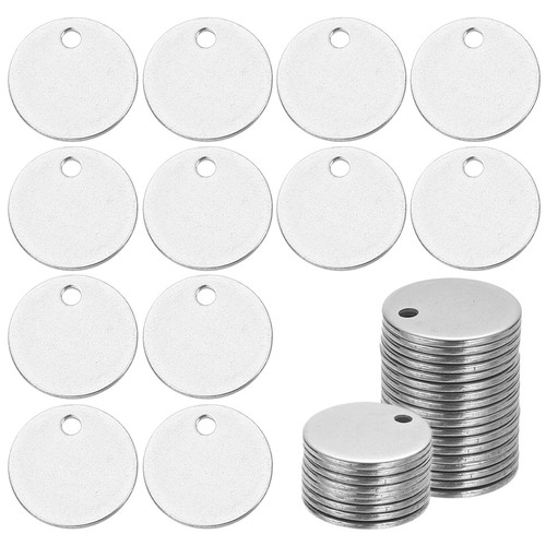 58 Pcs 10mm/0.4" Stainless Steel Flat Round Blank Stamping Tags for DIY ...