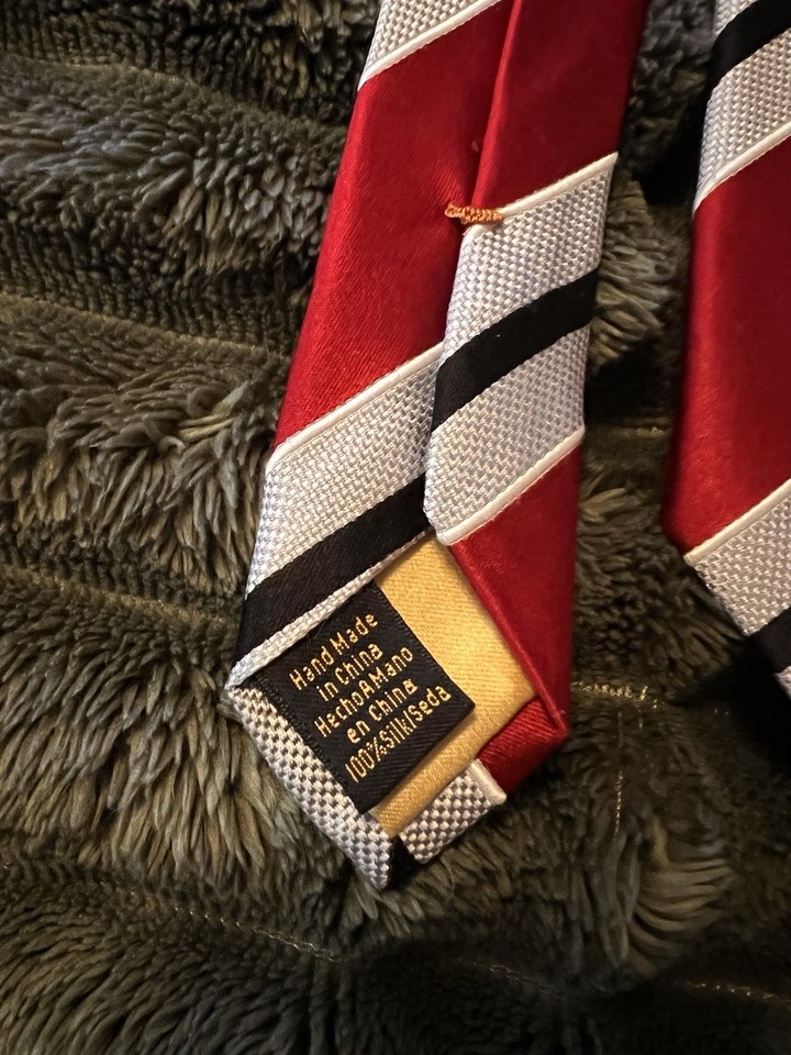 Donald J. Trump Signature Collection Red Striped Silk Necktie Men’s 100 ...