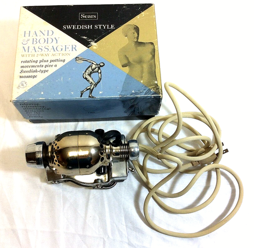 Vintage SEARS 2-Way Vibrating Hand Body Massager Chrome Swedish Style ...