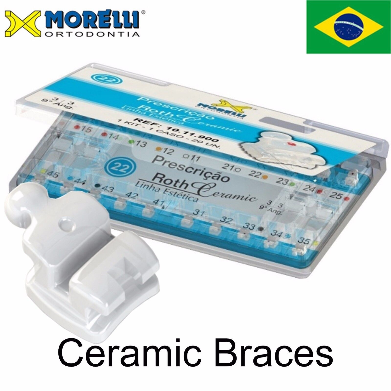 Morelli Dental Orthodontic Ceramic Aesthetic Brackets Braces Case 20pcs ...