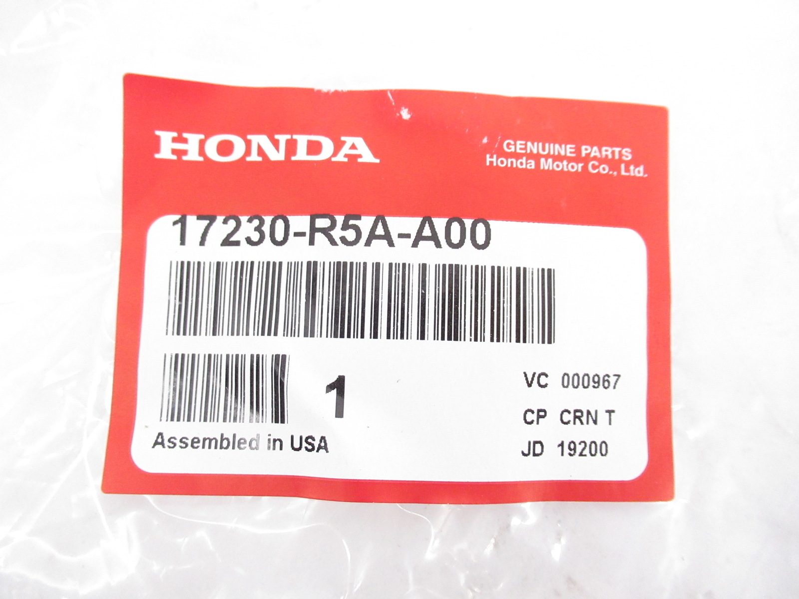 Genuine OEM Honda 17230-R5A-A00 Air Intake Resonator Chamber Assy 2012 ...