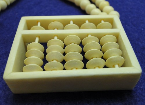 Vintage ABACUS SOROBAN Necklace Chinese Suanpan Math item Addition ...